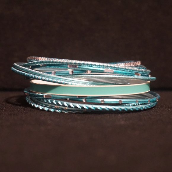 Jewelry | Teal Bangle Bracelets | Poshmark